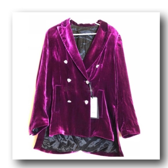 Zara | Jackets & Coats | Zara Double Breasted Velvet Jacket | Poshmark